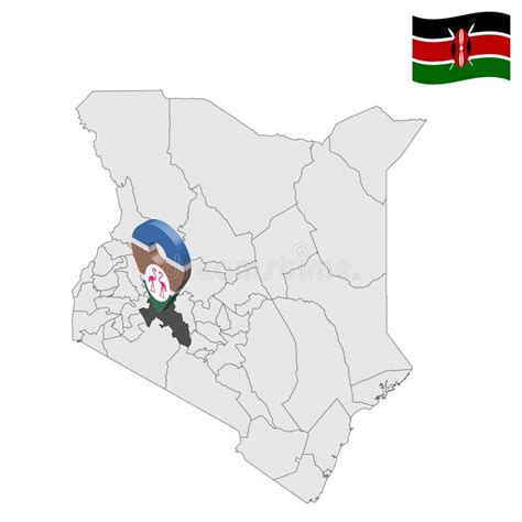 Location Nakuru County On Map Kenya 3d Nakuru County Location Sign Flag Of Kenya Stock Vector