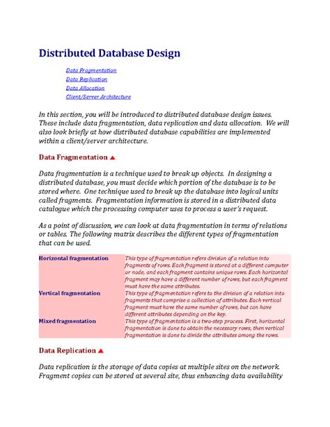Fragmentationandreplication Distributed Database Design Data