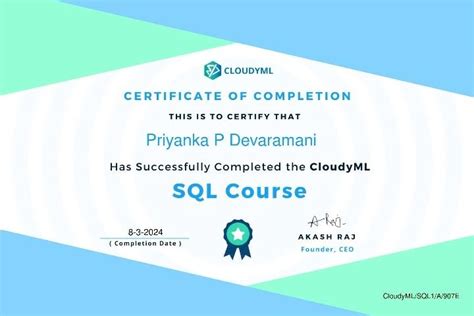 Priyanka P Devarmani On Linkedin Dataanalyst Sql Cloudyml Akashraj