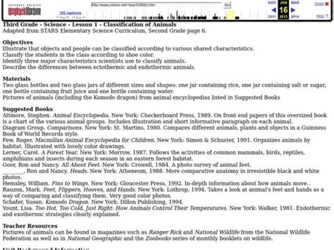 Classification Of Animals Lesson Plan For 3rd Grade Lesson Planet