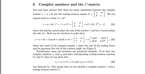 solved 6 complex numbers and the c matrix you may have