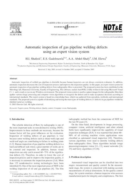 Pdf Automatic Inspection Of Gas Pipeline Welding Defects Dokumen Tips