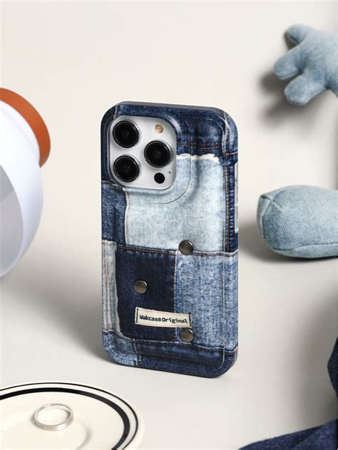 슬로어댑터 당일발송🚀 와카스 데님 소프트백 아이폰 15 커플케이스 카툭튀 보호 강화유리 사은품