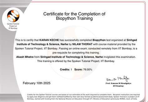 Biopython Iitbombay Continuouslearning Certification Karan Keche