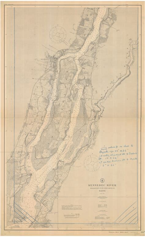 Kennebec River Abagadasset Point To Courthouse Point 1899 Old Map