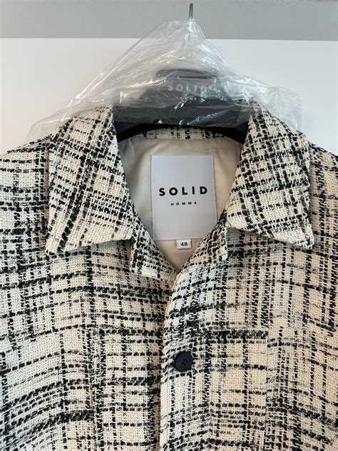 48 솔리드옴므 22fw 블랙 트위드 점퍼 후루츠패밀리