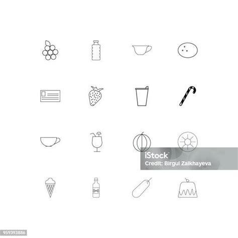 식품 및 음료 선형 얇은 아이콘 설정합니다 간단한 벡터 아이콘 설명 0명에 대한 스톡 벡터 아트 및 기타 이미지 0명 가지 채소 냉동식품 Istock