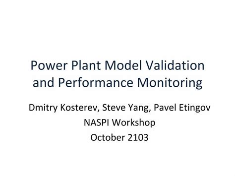 Pdf Power Plant Model Validation And Calibration · · 2018 04 25power