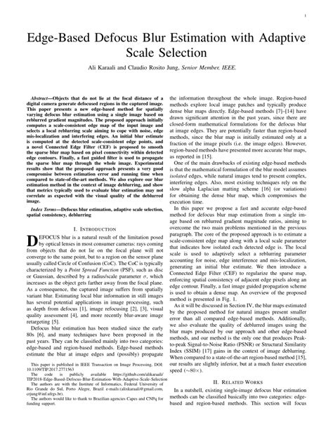 Pdf Edge Based Defocus Blur Estimation With Adaptive Scale Selection