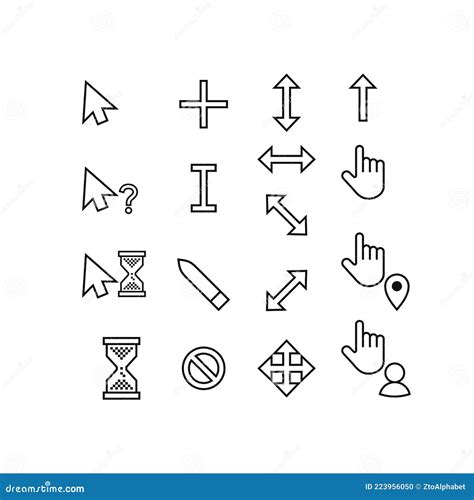 Mouse Cursor Arrow Click Pointer Stock Vector Illustration Of