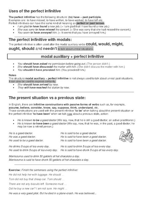 The Perfect Infinitive Uses Of The Perfect Infinitive The Perfect Infinitive Has The Following