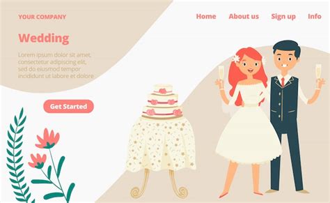 결혼식 한 쌍 무료 벡터