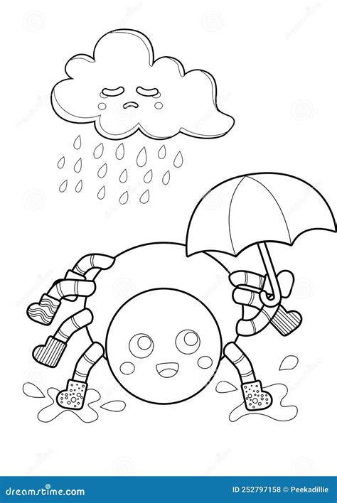 Itsy Bitsy Spider Theme Digital Stamp Cartoon Vector Cartoondealer