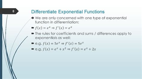 Differentiation Learning Outcomes Differentiate Polynomial Trigonometric Exponential