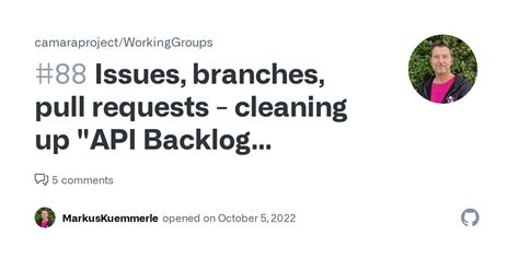 Issues Branches Pull Requests Cleaning Up Api Backlog Working Group · Issue 88