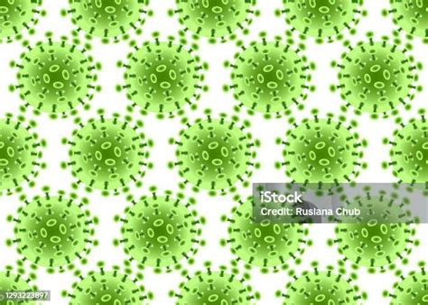 코로나바이러스는 녹색입니다 흰색 배경에 전염성 바이러스 디자인 아름다운 템플릿 미디어 웹 사이트 출판물 뉴스 인쇄배너 벡터 그림입니다 0명에 대한 스톡 벡터 아트 및 기타