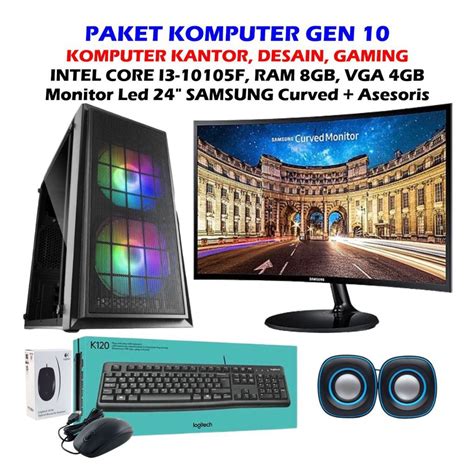 Jual CPU KOMPUTER KANTOR GEN 10 CORE I3 10105F PAKET KOMPUTER GAMING INTEL CORE I3 10105F GEN