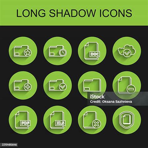 라인 Pdf 파일 문서 Xls 별표가 있는 문서 폴더 삭제 보호 개념 확인 표시 빼기 및 아이콘을 설정합니다 벡터 개념에 대한 스톡 벡터 아트 및 기타 이미지 Istock