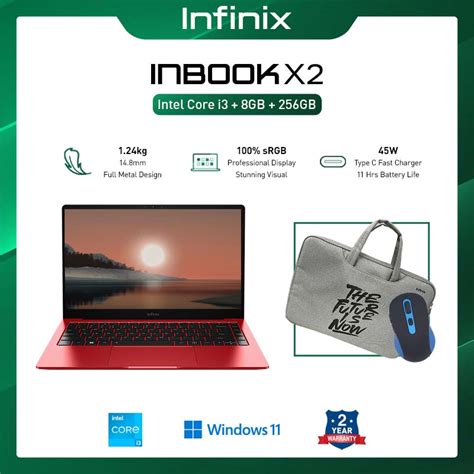 Jual Infinix Inbook X2 Gen 11 Notebook Red I3 1115g4 8gb 256gb Ssd Uma 14 Fhd Ips