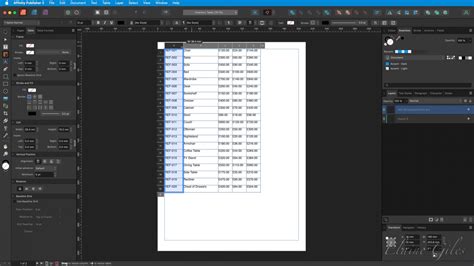 How To Create Alternate Table Row Colours In Affinity Publisher Step