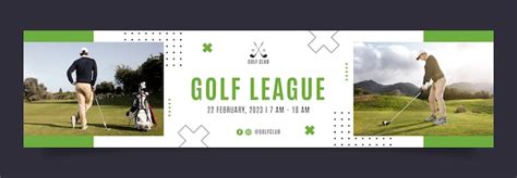 평면 디자인 골프 클럽 트 위치 배너 템플릿 무료 벡터