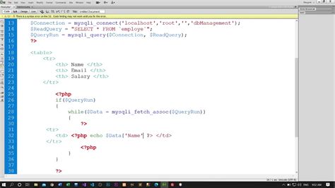 Fetching Data From Database Php Youtube
