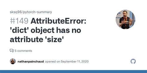 Attributeerror Dict Object Has No Attribute Size · Issue 149