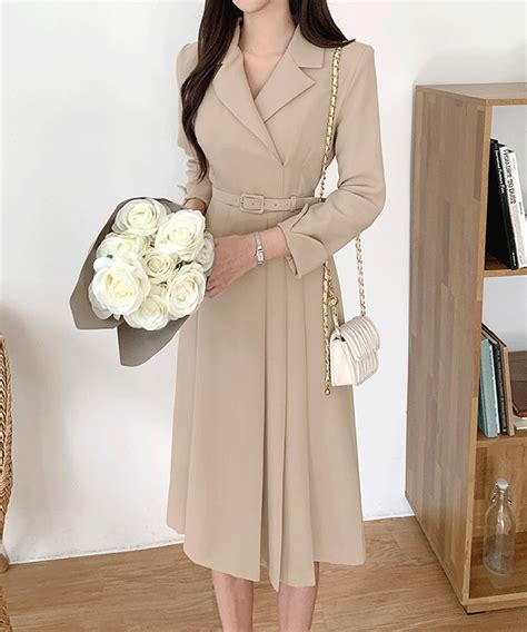 오르반 벨트세트 봄 가을 하객룩 플리츠 자켓 롱 원피스 에이블리