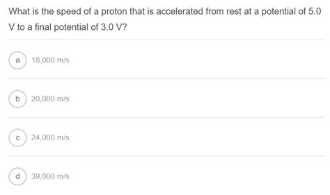 solved what is the speed of a proton that is accelerated