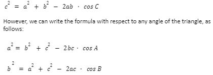Properties Of Triangle Cosine Rule
