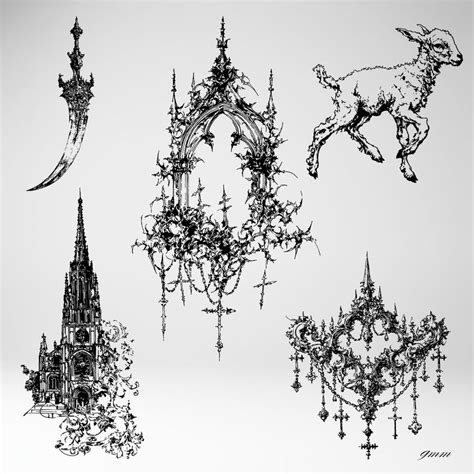 121x Gothic Tribal And Cybersigilism Tattoo Designs Dark Art Flash Png