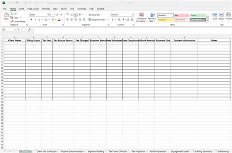 Tax Preparer Template Editable Excel Forms Tax Organizer Client