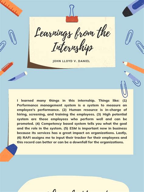 Learnings From The Internship Pdf