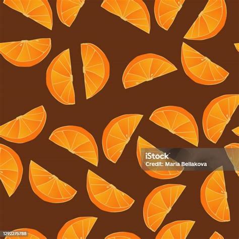 감귤류 과일이 있는 매끄러운 벡터 패턴 오렌지 인테리어 직물 벽지 웹 디자인 배경 커버 커버 제품 디자인에 적합합니다 가리기에 대한 스톡 벡터 아트 및 기타 이미지 Istock