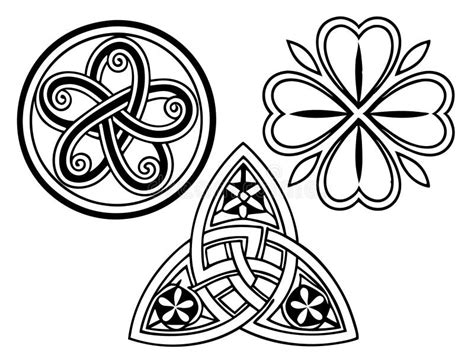 A Collection Of Tribal Style Celtic Tattoo Designs Stock Illustration