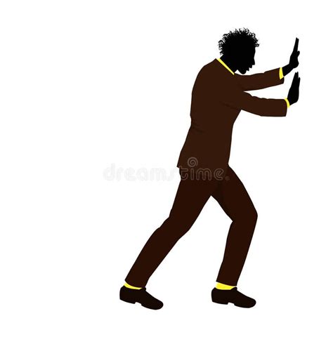 Illustration Of Man Pushing Stock Vector Illustration Of Force Push