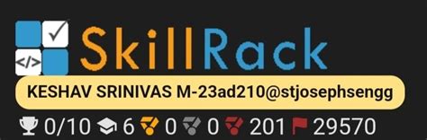 Keshav Srinivas M On Linkedin I Feel Thrilled To Share That I Have Got 200 Medals In Skillrack