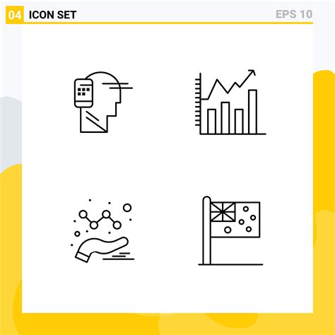 Universal Icon Symbols Group Of 4 Modern Filledline Flat Colors Of Communication Analytics