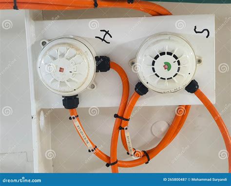 Heat Detector And Smoke Detector In Operation Stock Image Image Of