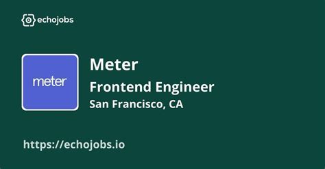Meter Is Hiring Frontend Engineer Usd 120k 242k San Francisco Ca Javascript Typescript React