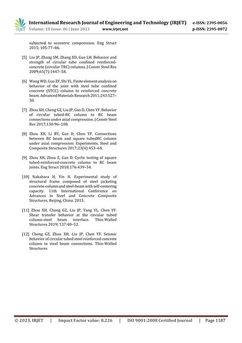 Finite Element Analysis Of Steel Beam Cfst Column Joints Confined With Cfrp Belt And Rebar Pdf