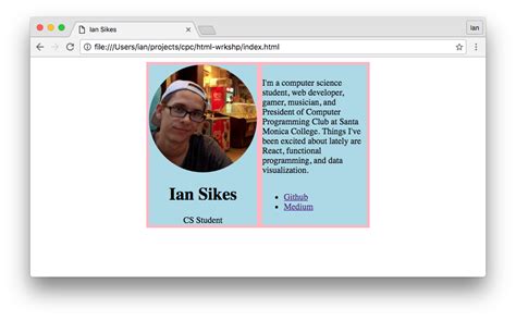 Build A Personal Website With Html And Css Part 1 By Ian J Sikes