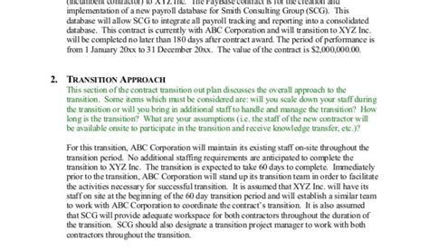 Contract Transition Plan Template Transition Out Plan Williamson Ga Us