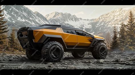Futuristic Concept Truck With A Bold Angular Design Massive Offroad Tires And A Spacious Cargo