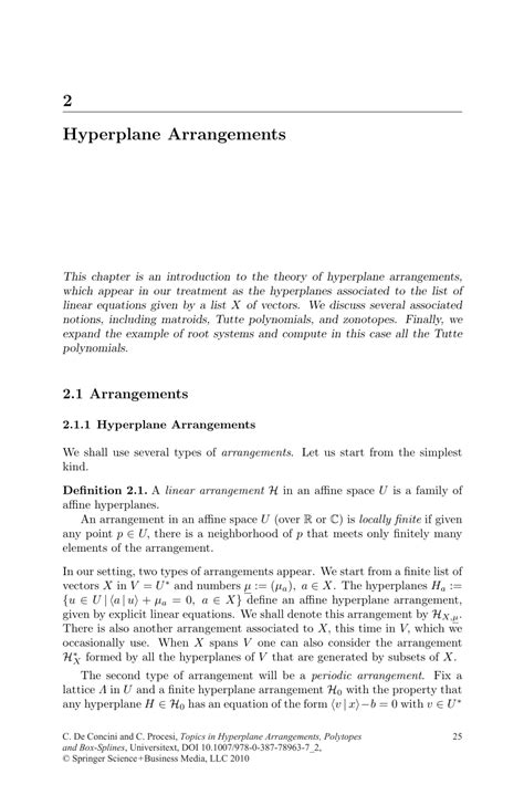 Pdf Hyperplane Arrangements