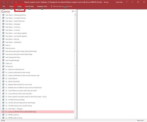import a sql query into voyager prepackaged access reports ex libris