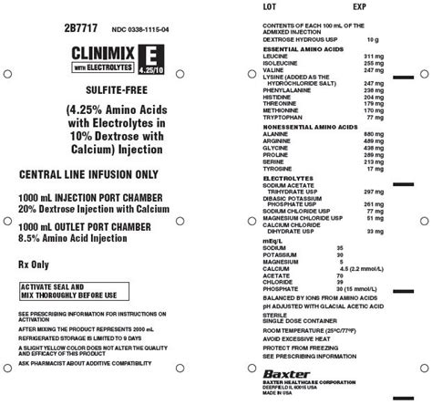 Clinimix E Fda Prescribing Information Side Effects And Uses