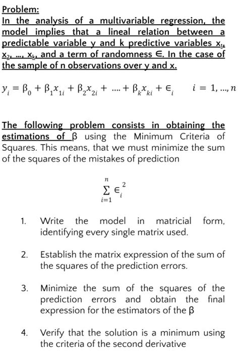 Solved Problem In The Analysis Of A Multivariable Chegg Com