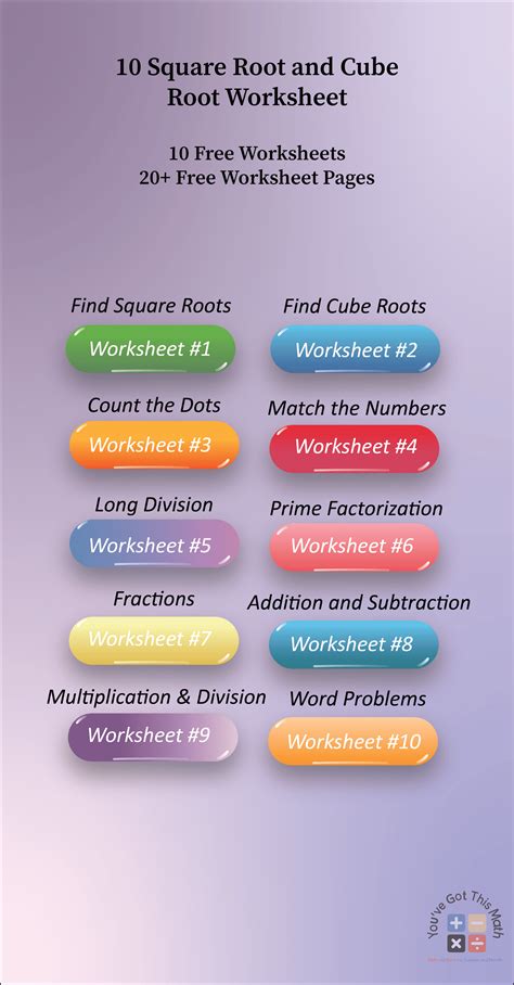 10 Square Root And Cube Root Worksheet Free Printable