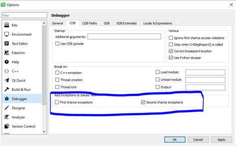 C How Can I Make Qt Creator Stop Logging Warning Exceptions